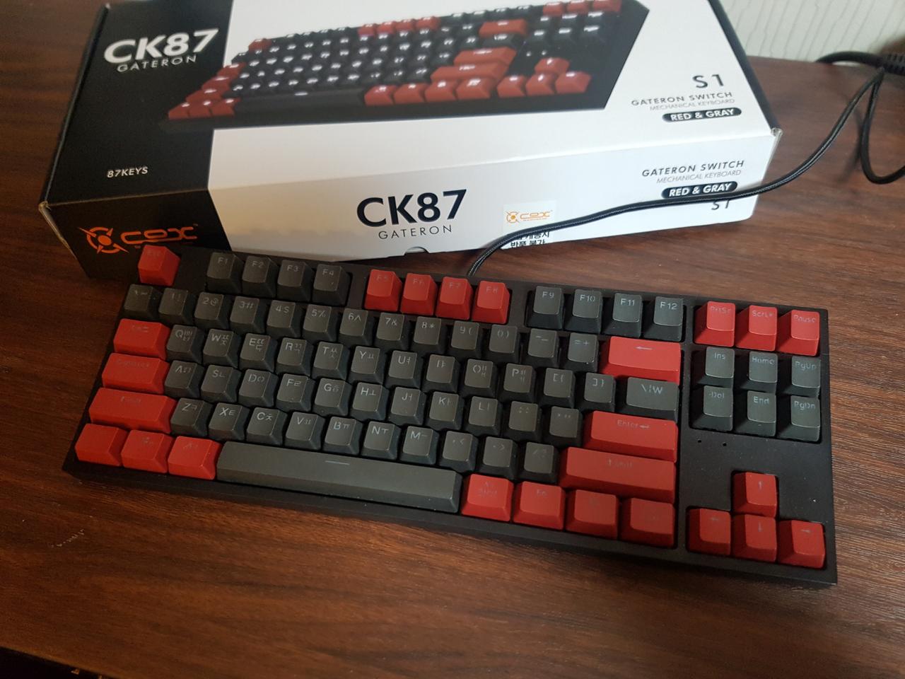 cox ck87 케이트론 레드/그레이 기계식 키보드 ... | 세컨웨어