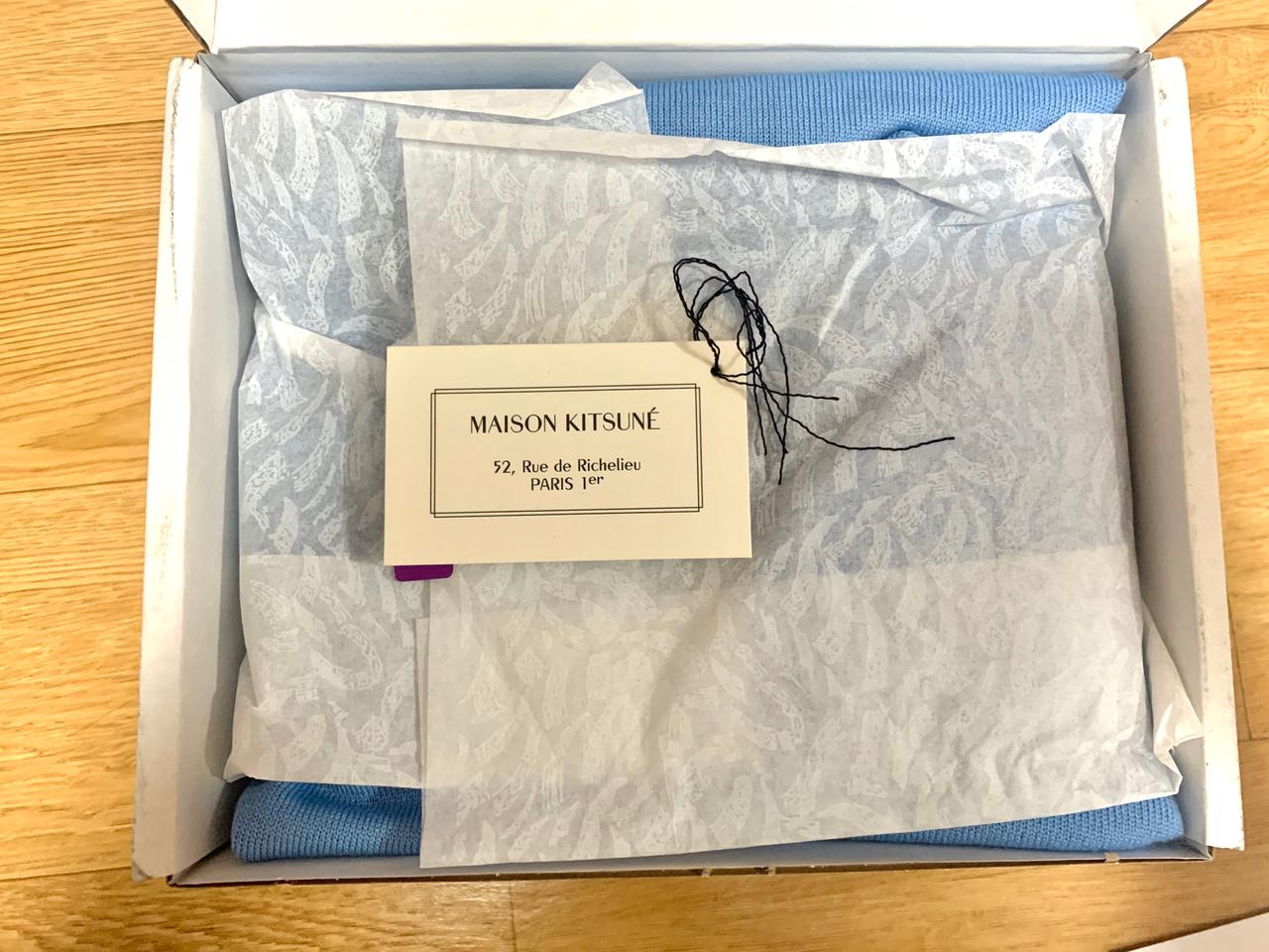 메종키츠네 니트 트리컬러 폭스 라이트블루 | 헬로마켓