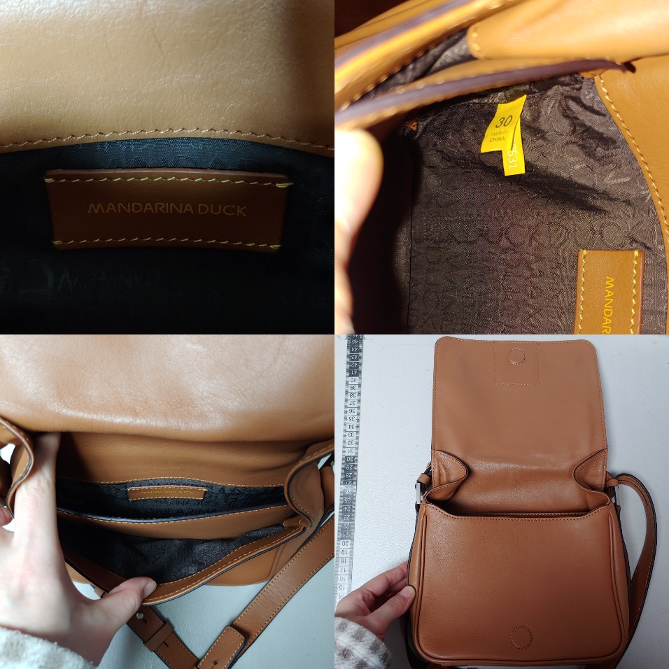 만다리나덕 베이지 가죽 미니 크로스백 | 세컨웨어(헬로마켓)