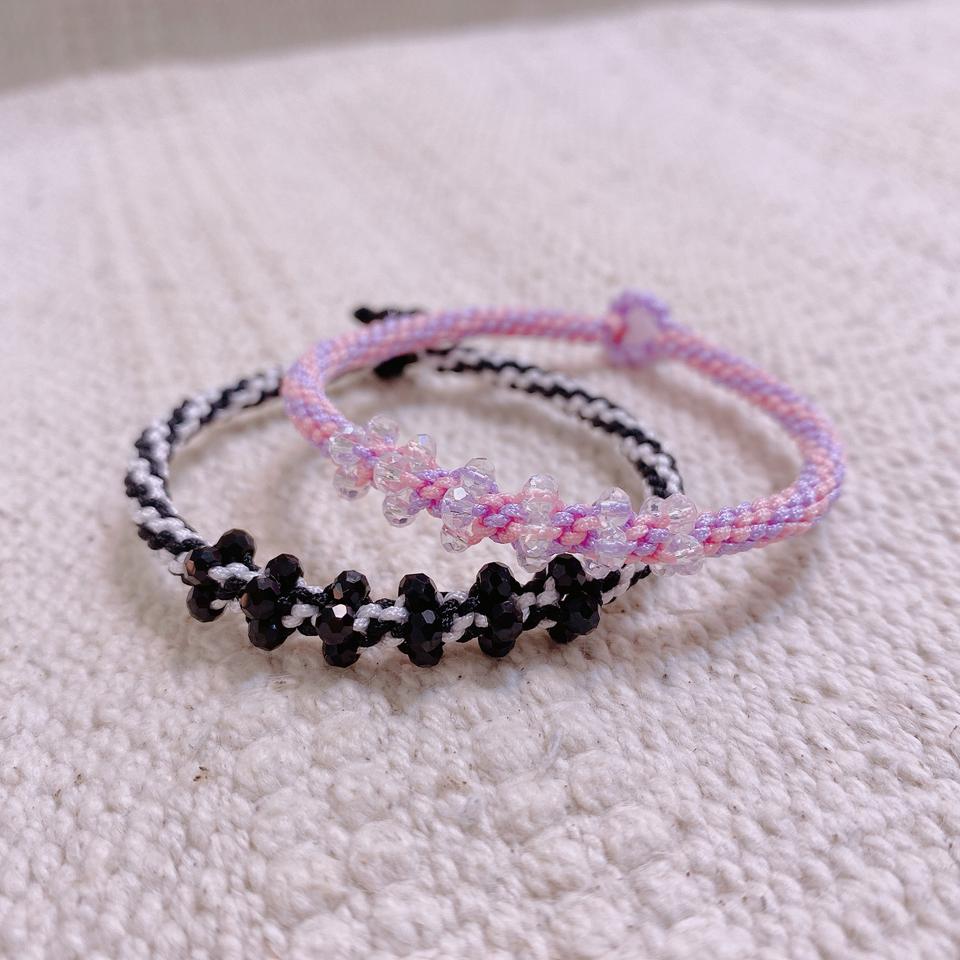 [새상품]SEE 원석&크리스탈비즈 투톤 수호 팔찌 | 헬로마켓