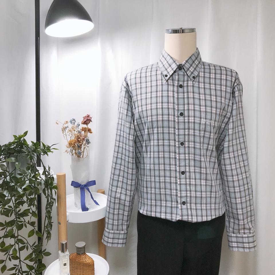 남자 휠라 체크 남방 “l” 세컨웨어 헬로마켓