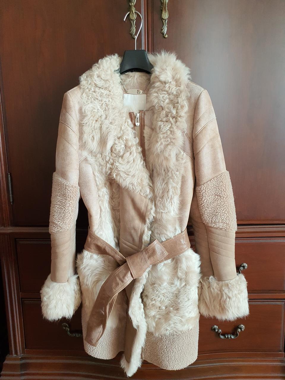 bnx 리얼 양털 베이지 롱 무스탕 | 세컨웨어(헬로마켓)