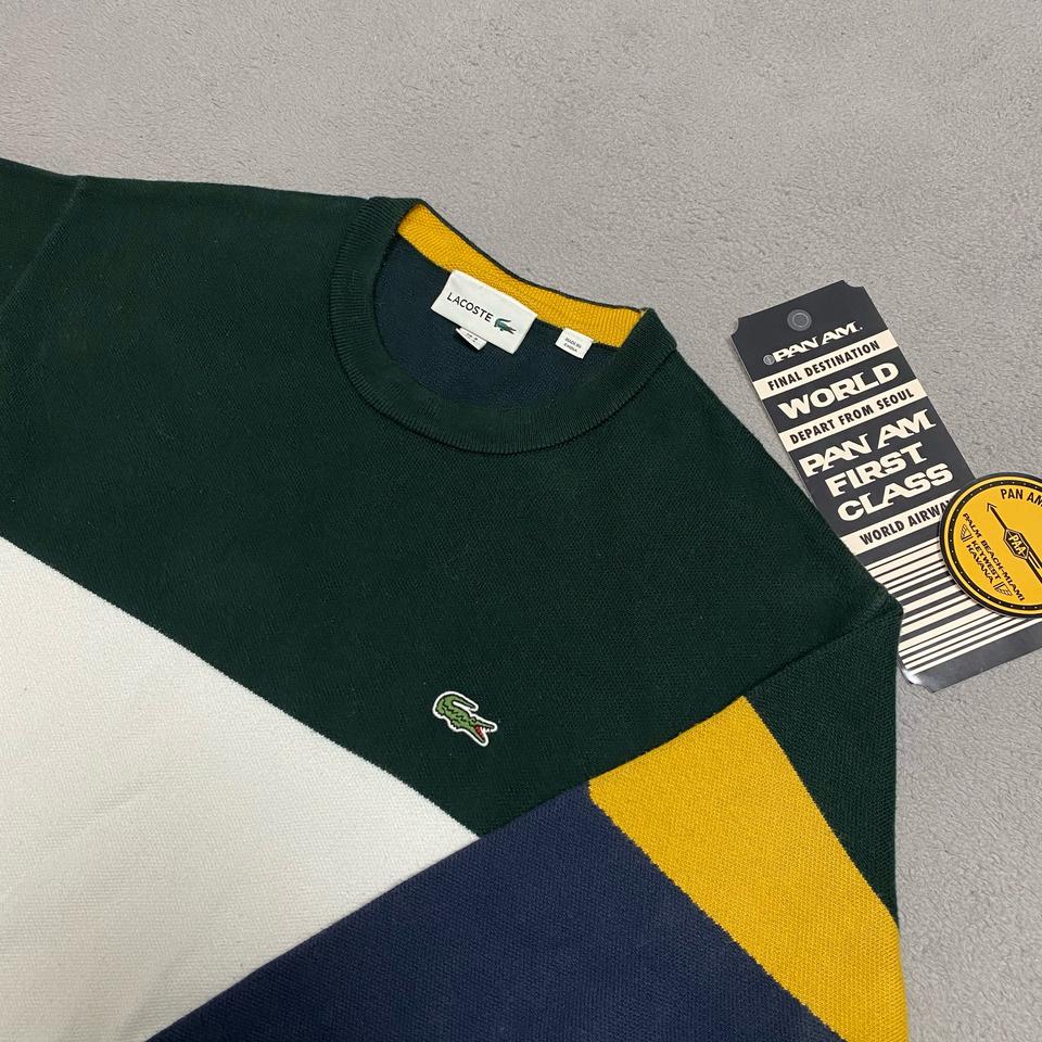 라코스테 배색 라운드넥 니트 BS144 | 헬로마켓