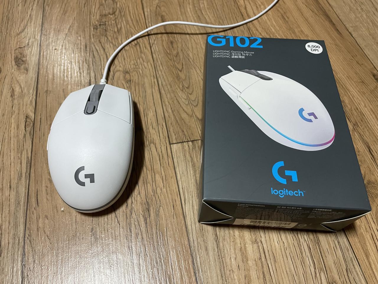 로지텍 G102 LIGHTSYNC 2세대 화이트 마우... | 헬로마켓