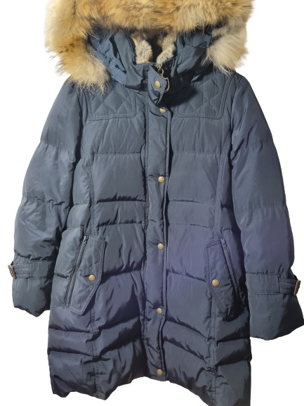 44~55) BCBG 덕다운 네이비 롱패딩(라쿤/토끼함유) | 헬로마켓