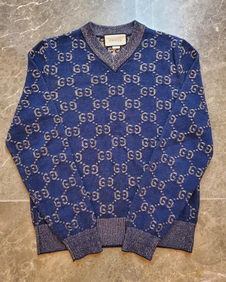 21FW 신상 구찌 GG자카드 브이넥 니트 백화점판 | 헬로마켓