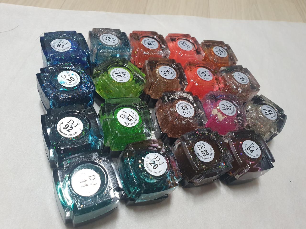 DJ UV GEL 총 19개 젤 펄 셀프 네일 미사용... | 헬로마켓