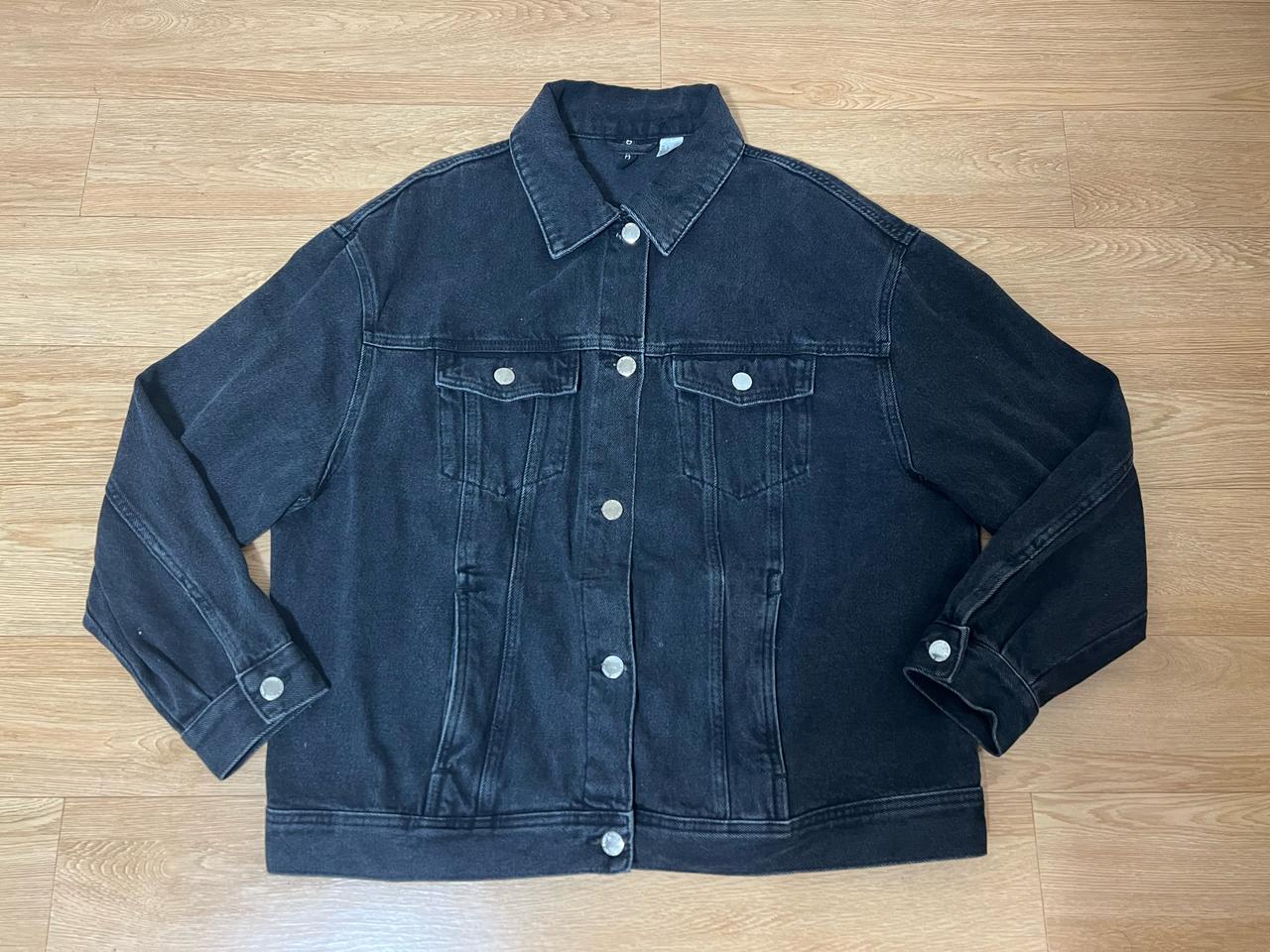 남자 검정 데님 자켓 (라지) | 헬로마켓