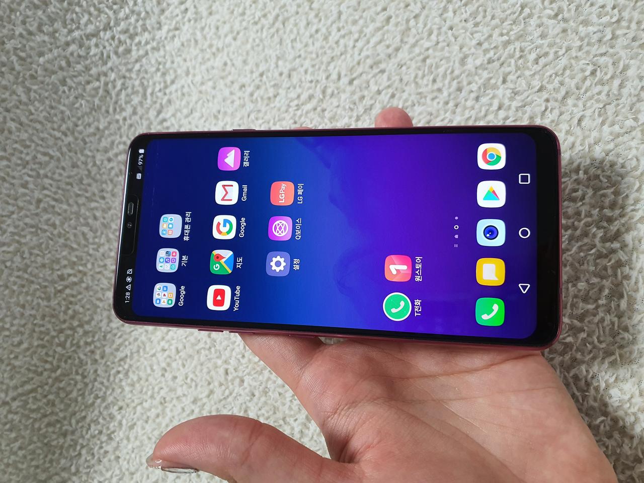 SKT G7 ThinQ 라즈베리로즈 64G 정상해지폰... | 헬로마켓