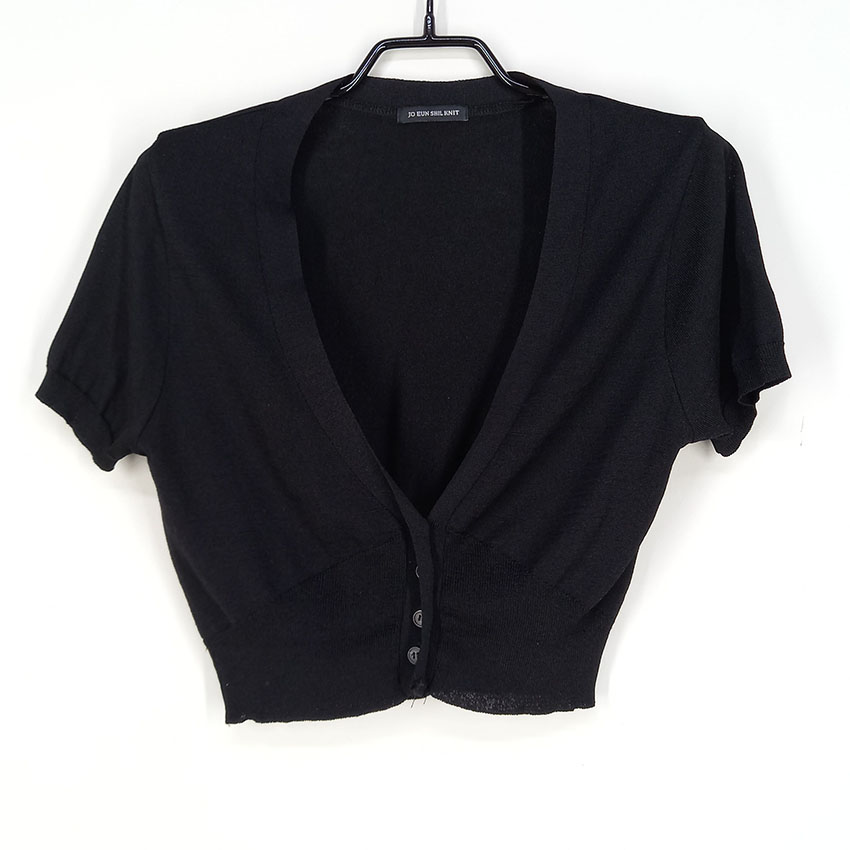 조은실니트 여성 버튼 V넥 미니 니트가디건 블랙 (H... | 헬로마켓