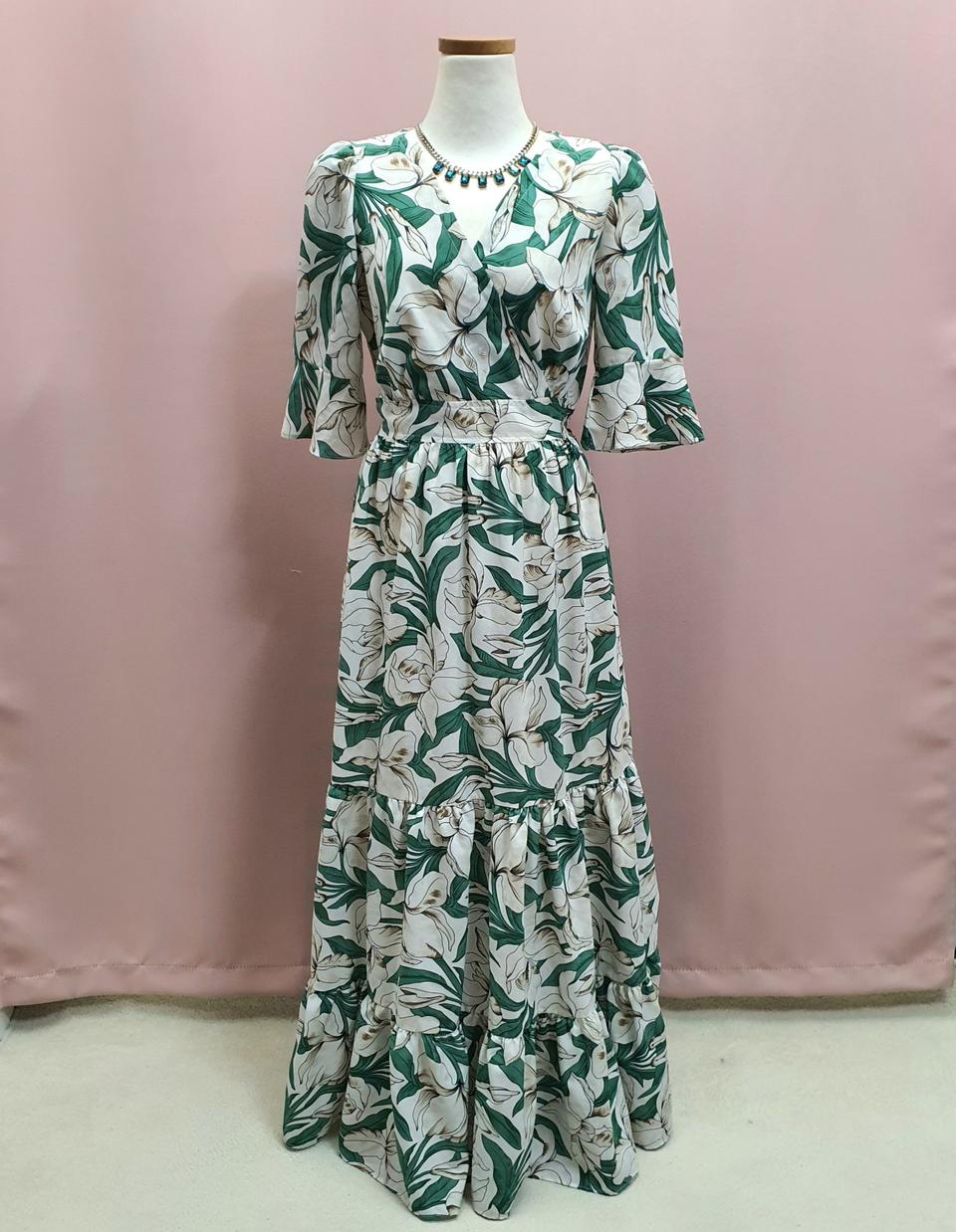 7even 5ive 8ight 빅플라워 롱원피스 | 세컨웨어(헬로마켓)