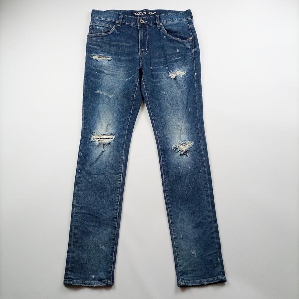 버커루 워싱 청바지 슬림핏 찢청 빈티지 데님 사이즈3... | 헬로마켓