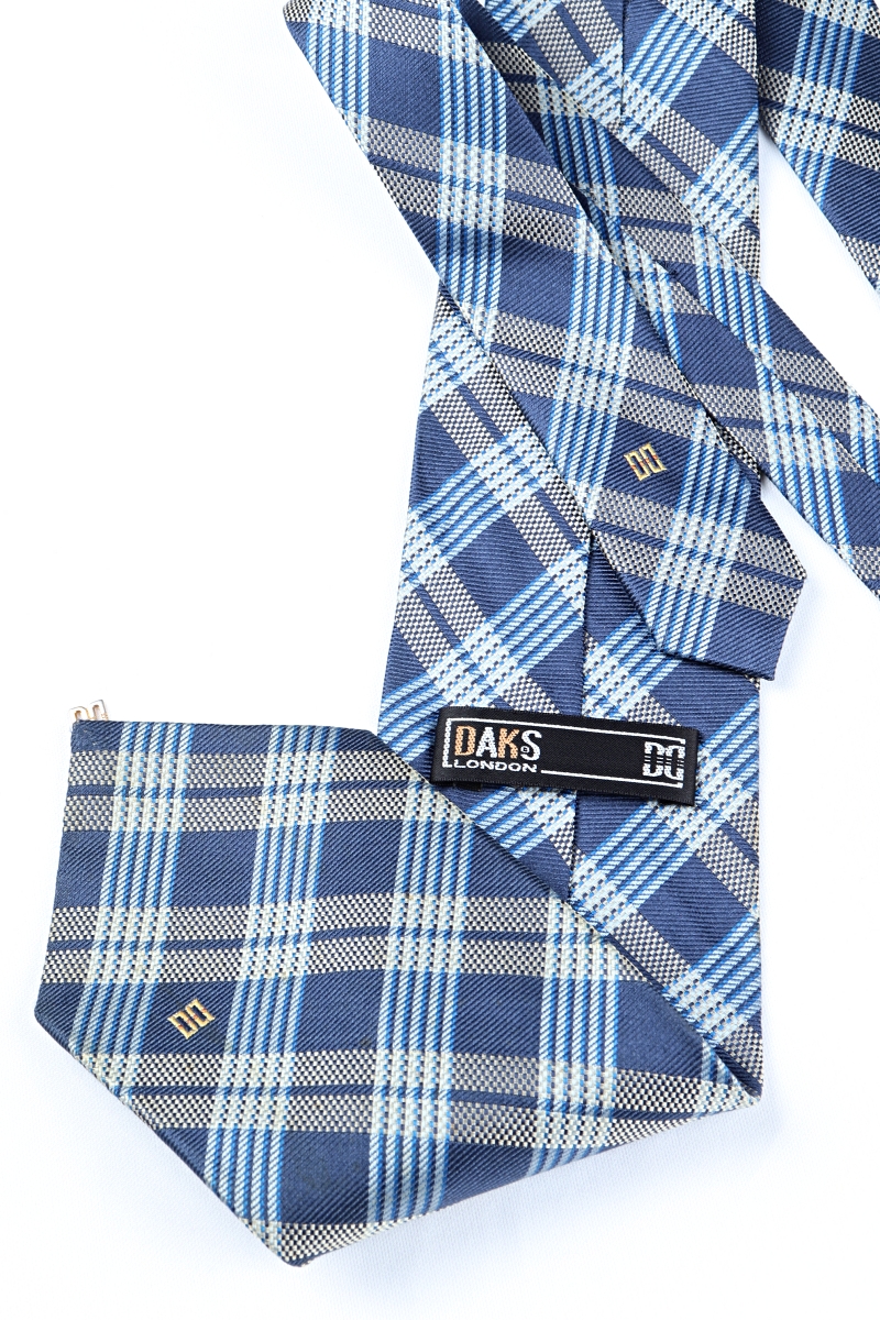 (F) DAKS 닥스 실크넥타이 블루 사선 아메카지 ... | 세컨웨어(헬로마켓)