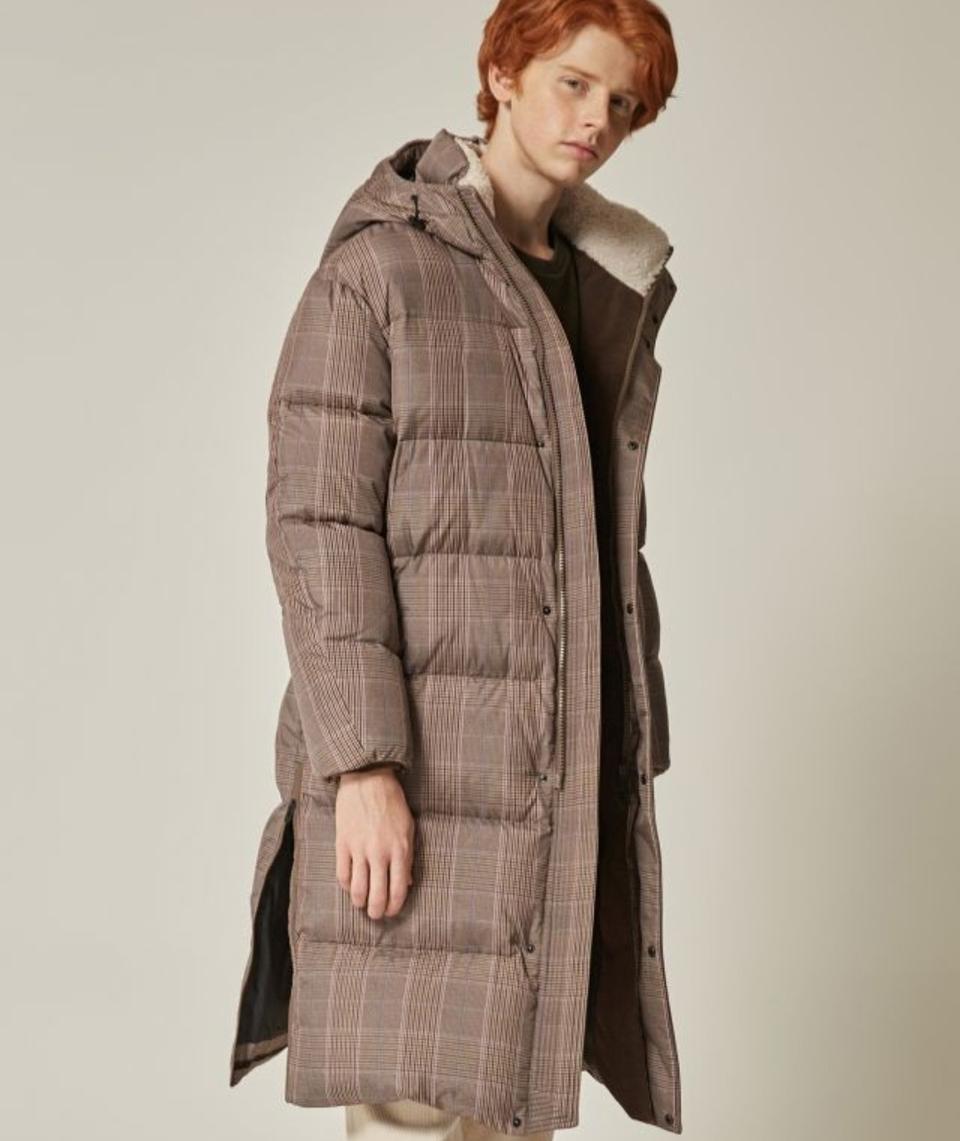 시즌전 할인특가! TNGT 세미오버핏 브라운체크 구스... | 세컨웨어(헬로마켓)