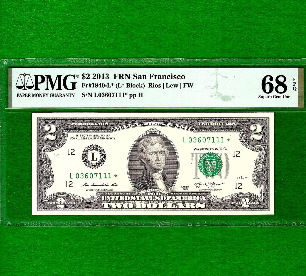 미국 2013년/2달러 ☆스타노트 | 헬로마켓