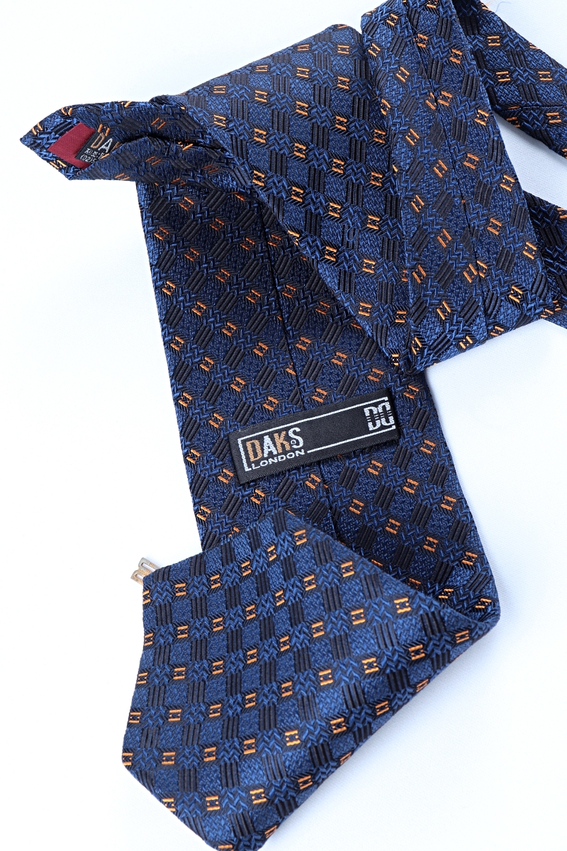 (F) DAKS 닥스 실크넥타이 다크블루 아메카지 한... | 헬로마켓