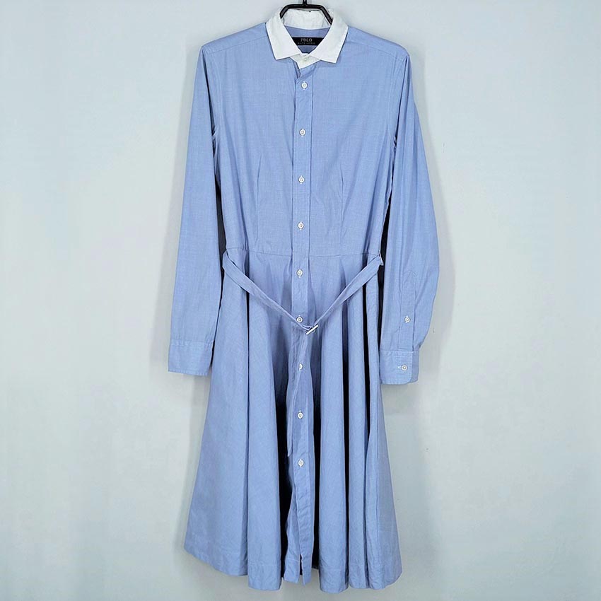 폴로랄프로렌 춘하 면 플레어 셔츠원피스 소라색84A ... | 헬로마켓