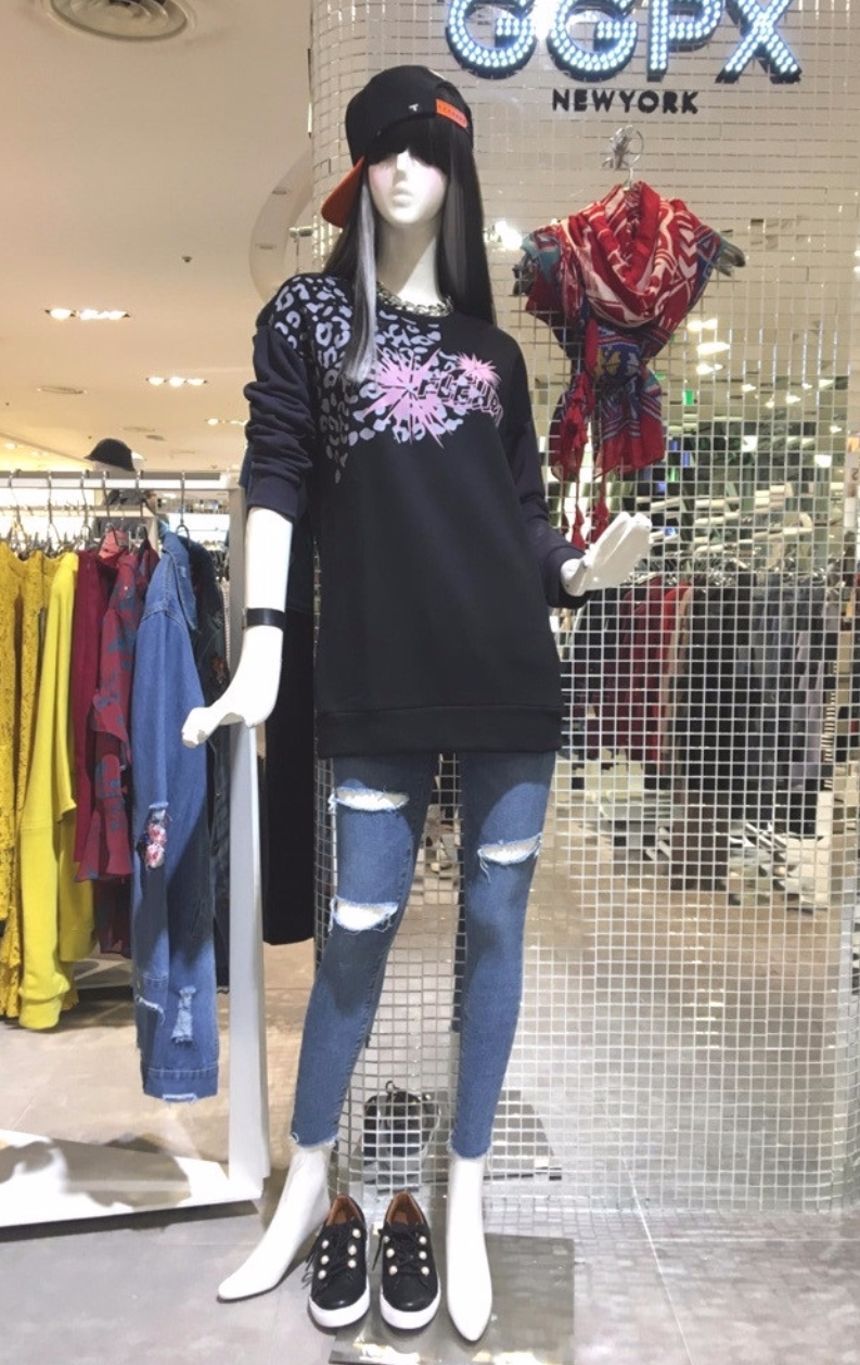 GGPX(새상품)소매배색맨투맨티셔츠 | 헬로마켓