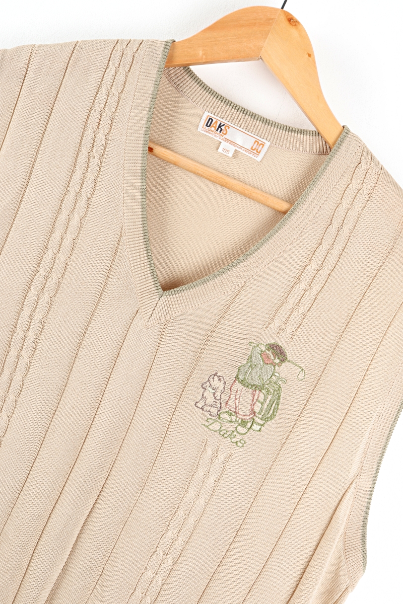 (XL) DAKS 닥스 니트조끼 베스트 한정판 골프 브라운 | 세컨웨어(헬로마켓)