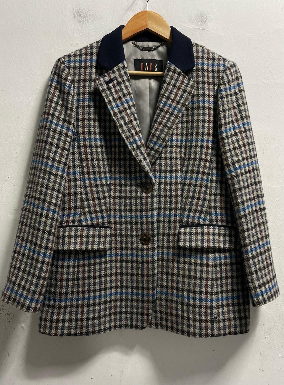 (55-66)DAKS 닥스 울100% 체크 블레이저 ... | 헬로마켓