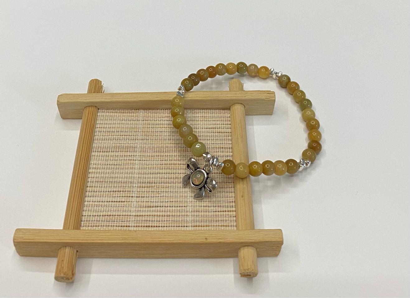 천연 황색 비취옥 비취 925은 오팔 나비펜던트 팔찌... | 헬로마켓