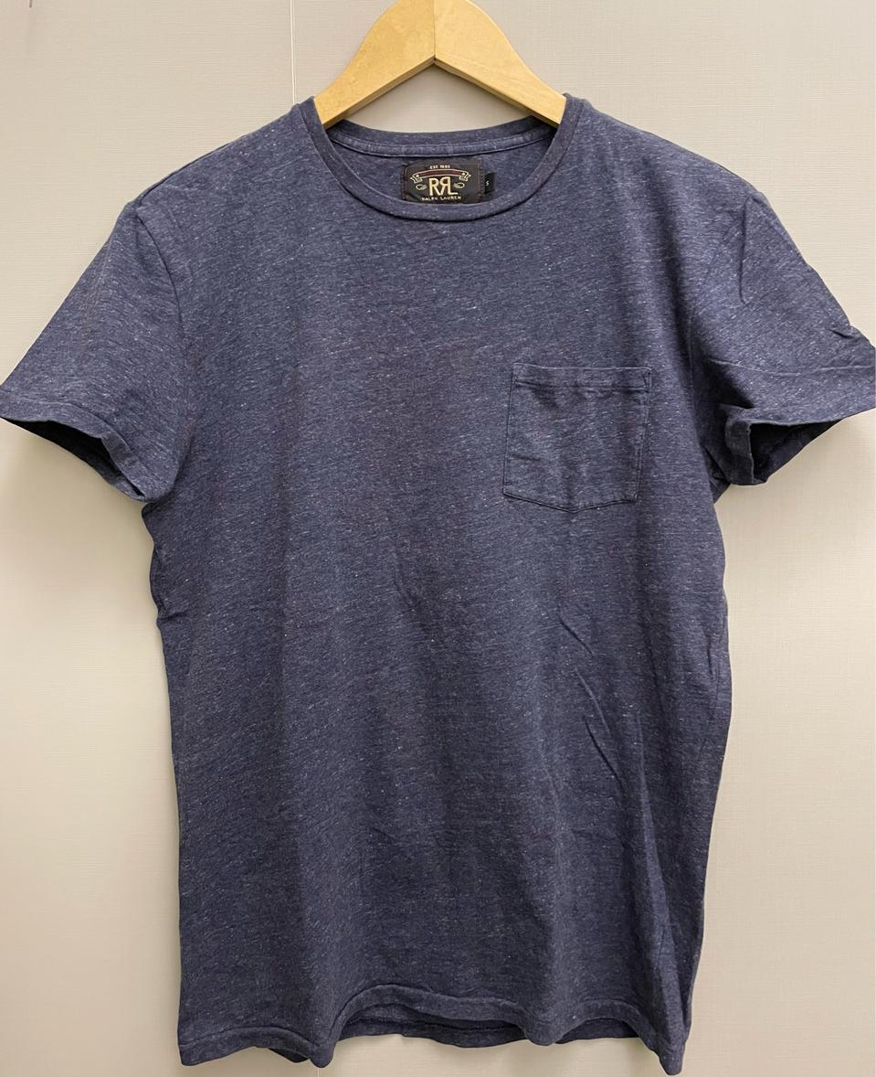 (S)RRL 더블알엘 가먼트다이 블루 포켓 반팔 티셔츠 | 헬로마켓