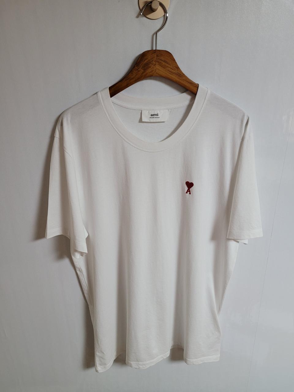 아미 화이트 스몰 하트자수 반팔티셔츠 XXL BFHJ... | 세컨웨어