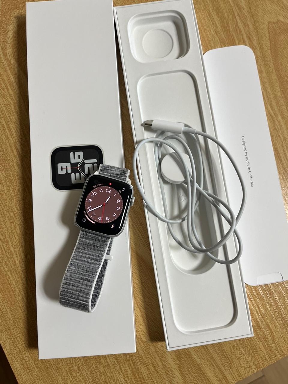 애플워치se2 신형 44mm실버알루미늄gps 애케플가입가능 | 세컨웨어