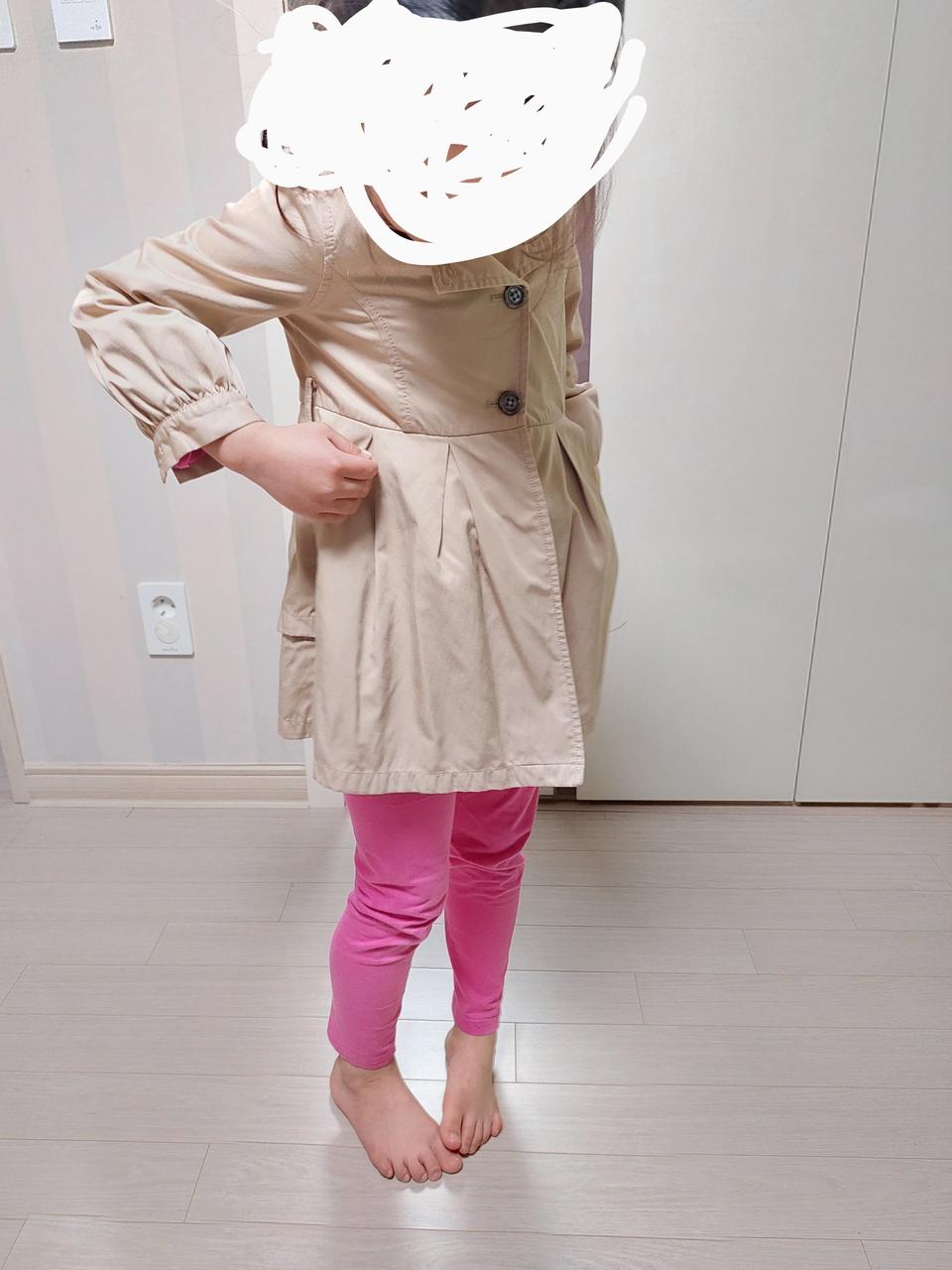 여아 원피스형 트렌치코트 사이즈 110(4~5Y) | 헬로마켓