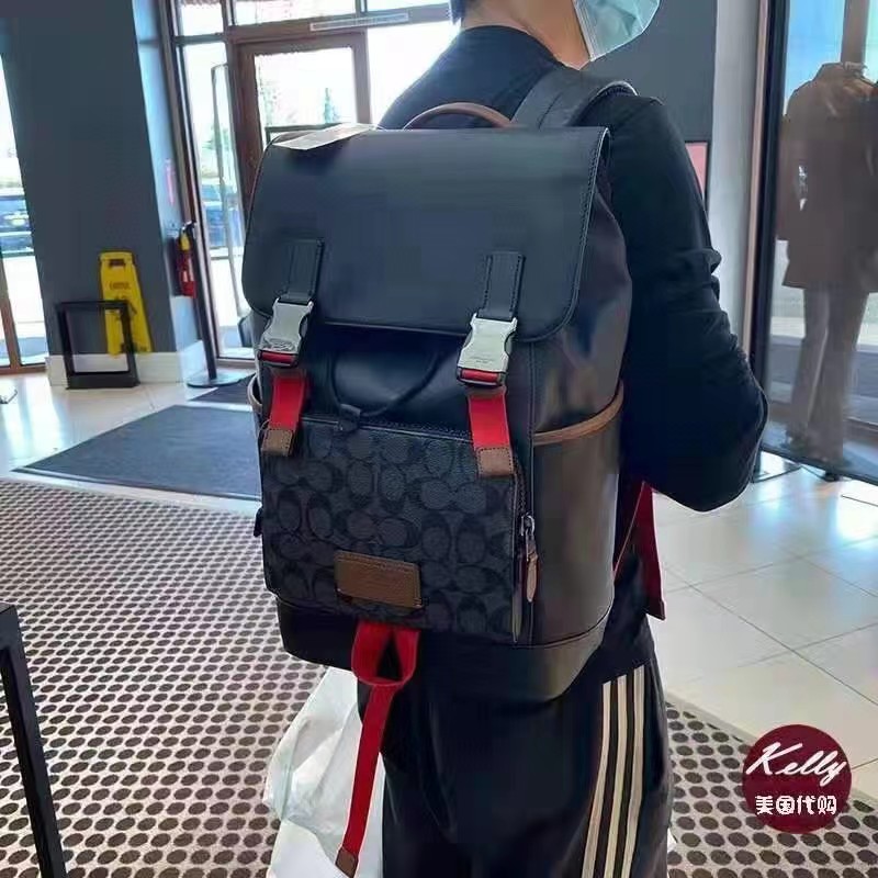 코치 트랙 백팩 인 컬러블록 시그니쳐 캔버스 C413... | 헬로마켓