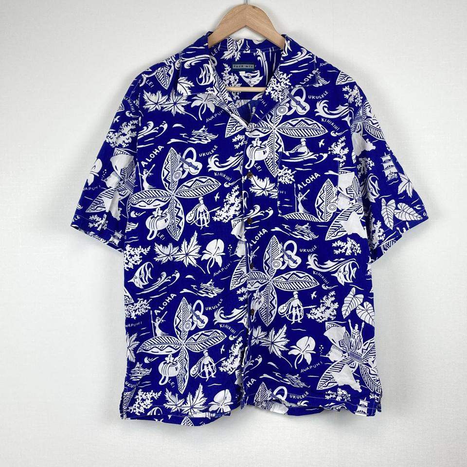 FACE MIX 하와이안 반팔셔츠 빈티지 구제 a318 | 헬로마켓