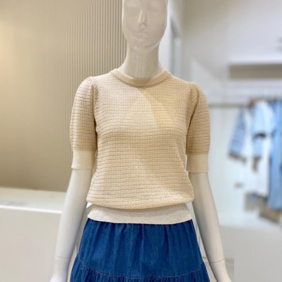 오조크(OZOC) 펄 라운드니트탑 55-66 | 세컨웨어