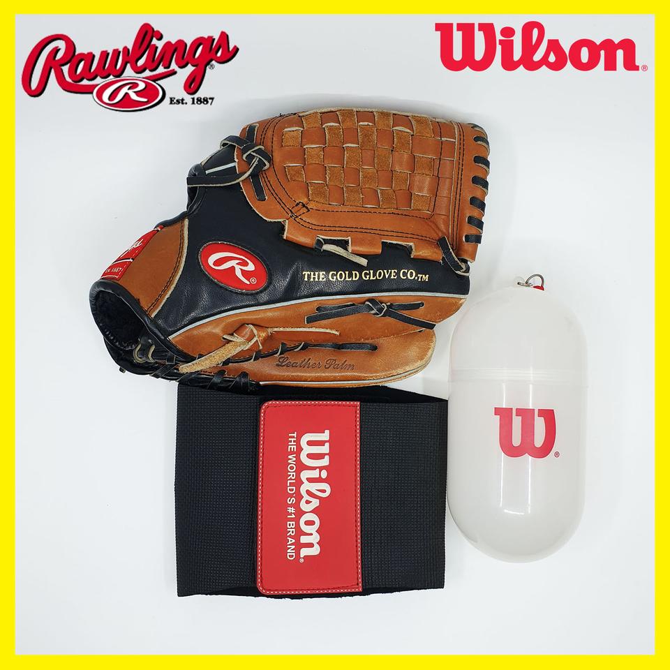 롤링스 TMP115 가죽 글러브+윌슨 글러브 길들이기 밴드 | 헬로마켓