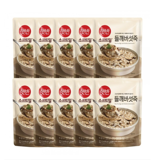 햇반 소프트밀 들깨버섯죽 420g 10개 | 헬로마켓