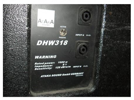 18인치 패시브 서브우퍼 ATAKA dhw318 팝니다. | 헬로마켓