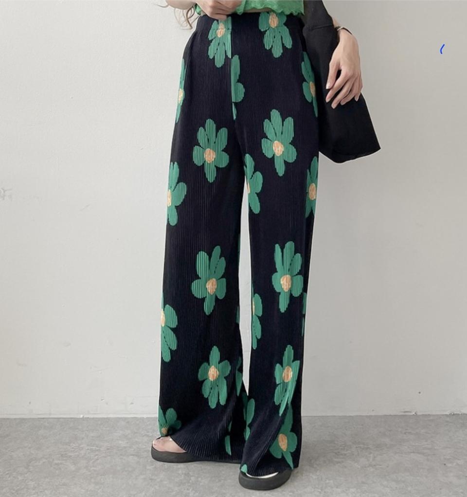 플리츠바지 플리츠꽃무늬바지 골지바지 밴딩슬랙스 밴딩바 세컨웨어헬로마켓