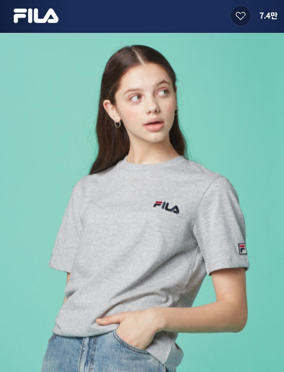 FILA 에센셜 스몰로고 반팔티 멜란지그레이 105 ... | 헬로마켓