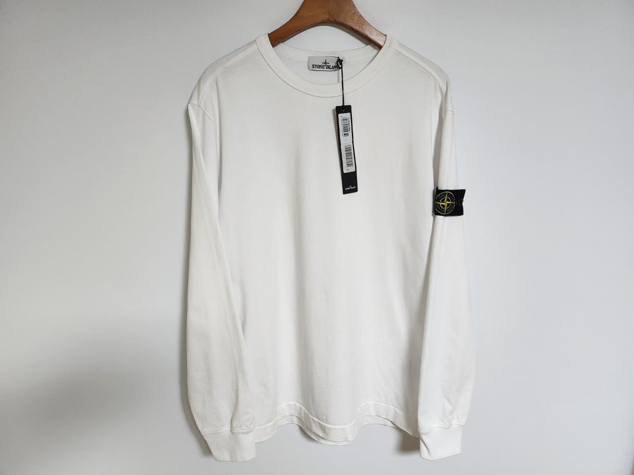 [L] 스톤아일랜드 화이트 로고와펜 긴팔티셔츠 | 세컨웨어(헬로마켓)