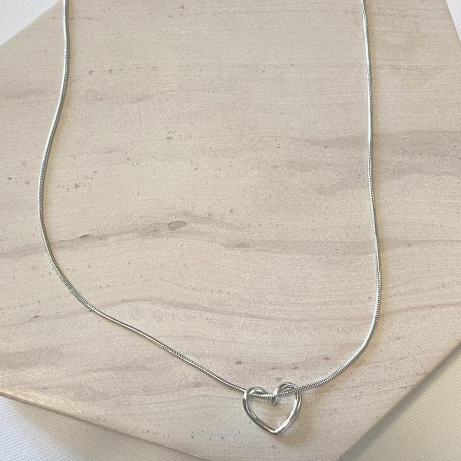 꼬임하트 스네이크 뱀줄 은목걸이 s925 | 헬로마켓