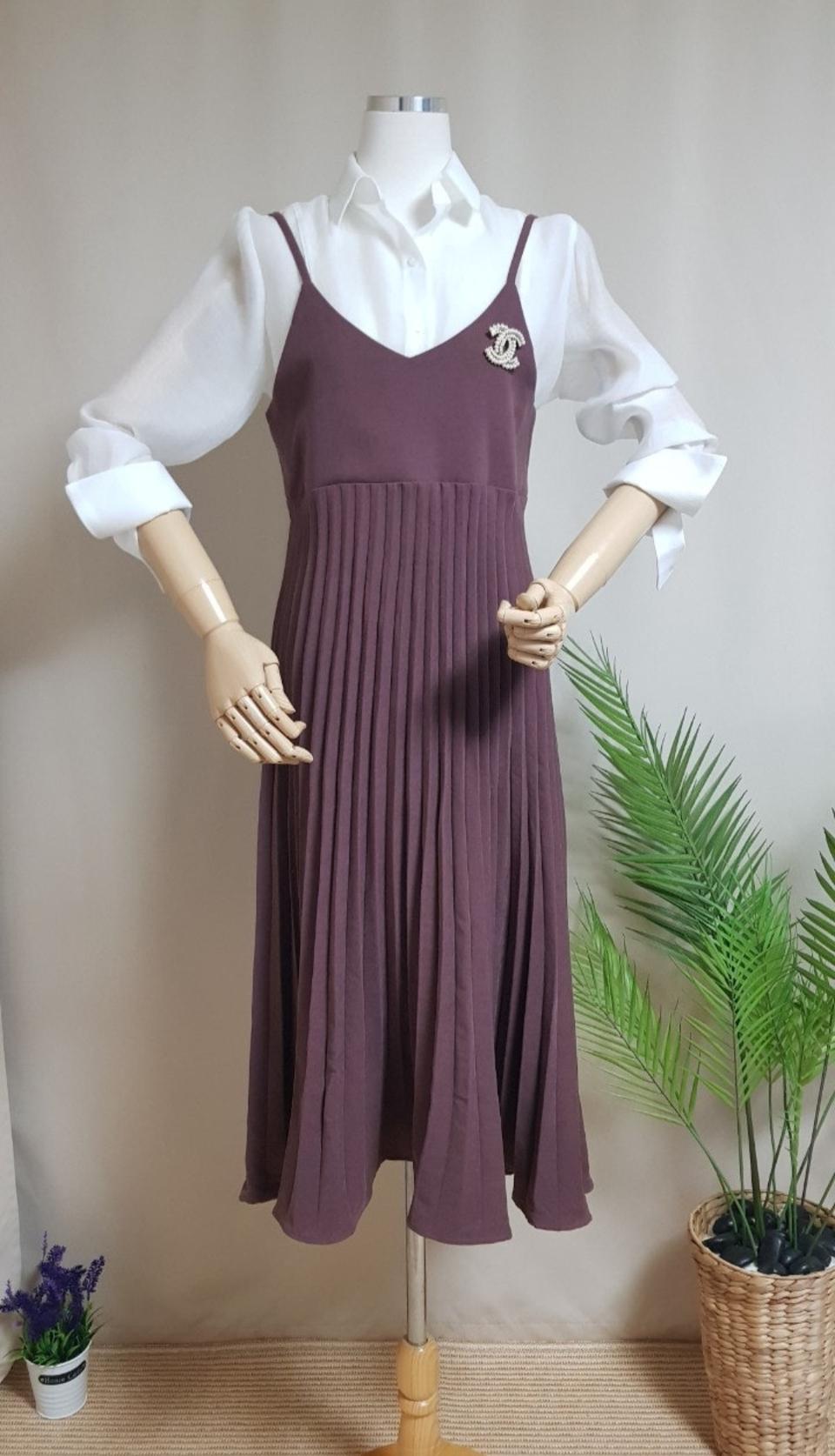 Po31 기계주름 피치워싱 뷔스트에원피스 | 헬로마켓