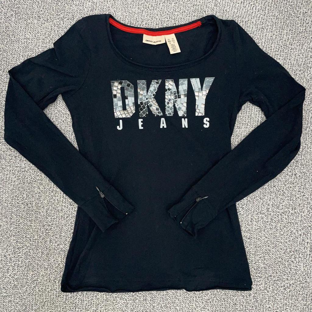 DKNY 프린팅 네이비 긴팔티 XS | 헬로마켓