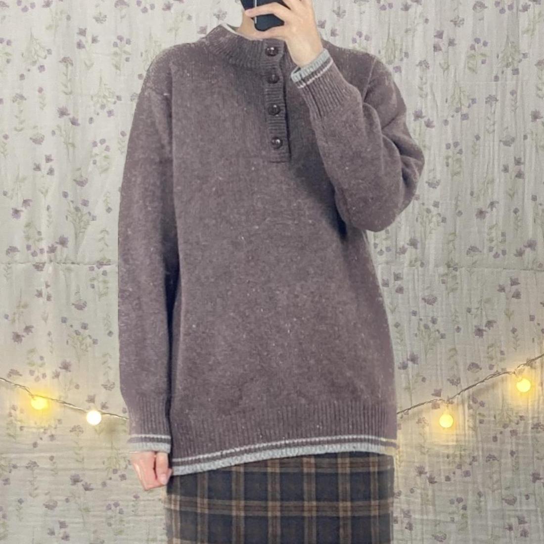 Moen's Wear 밀크초콜릿 단추아노락니트 | 세컨웨어(헬로마켓)