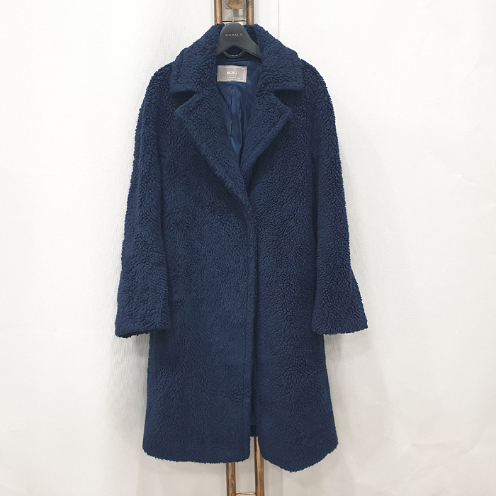 66)BCBG 여성 네이비 쉐어링 울 100코트 | 세컨웨어(헬로마켓)