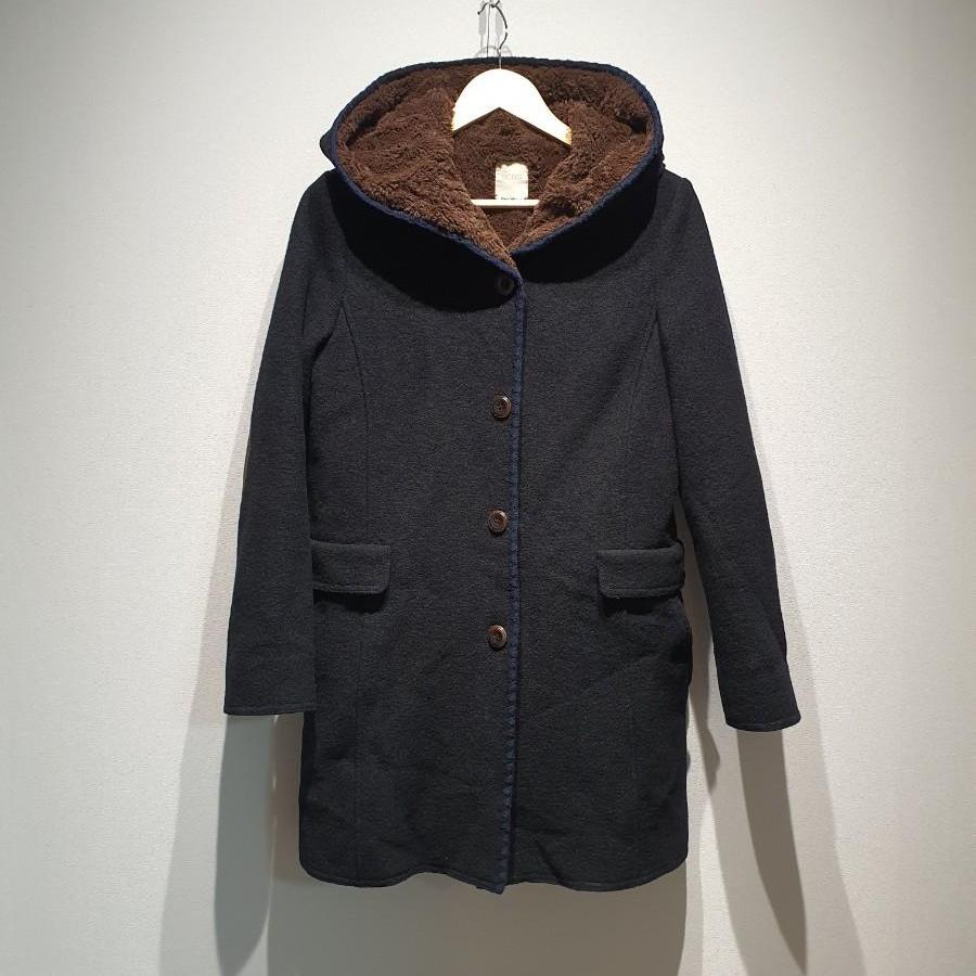 BCBG 여성 안감 보아털 후드 롱 코트 55 66 여자 | 헬로마켓