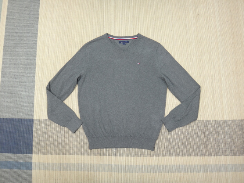 (M/95) 타미힐피거 남성 라운드넥 면 니트 | 헬로마켓