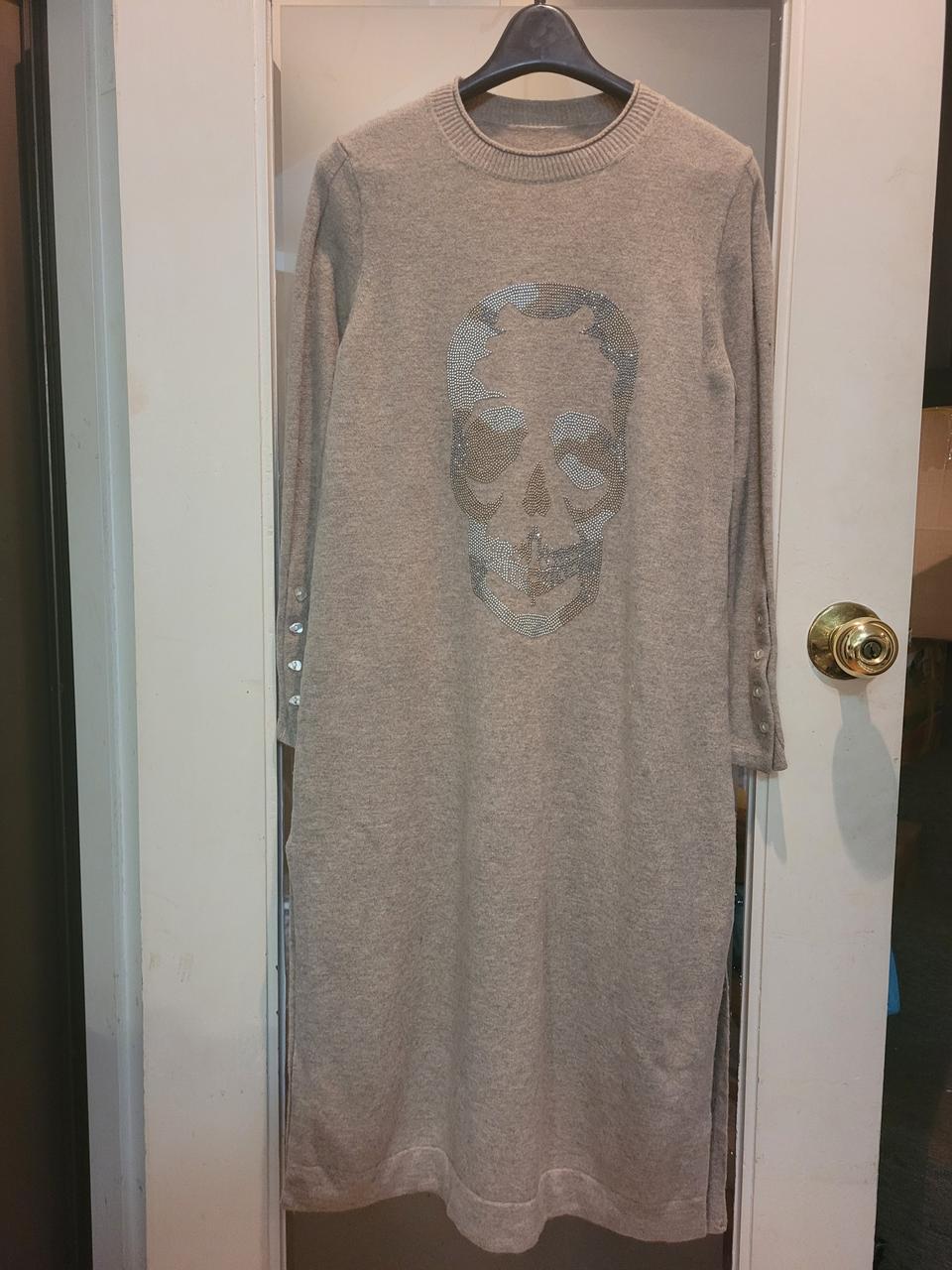 쟈딕 스컬장식 캐시미어100 니트 원피스 M | 헬로마켓