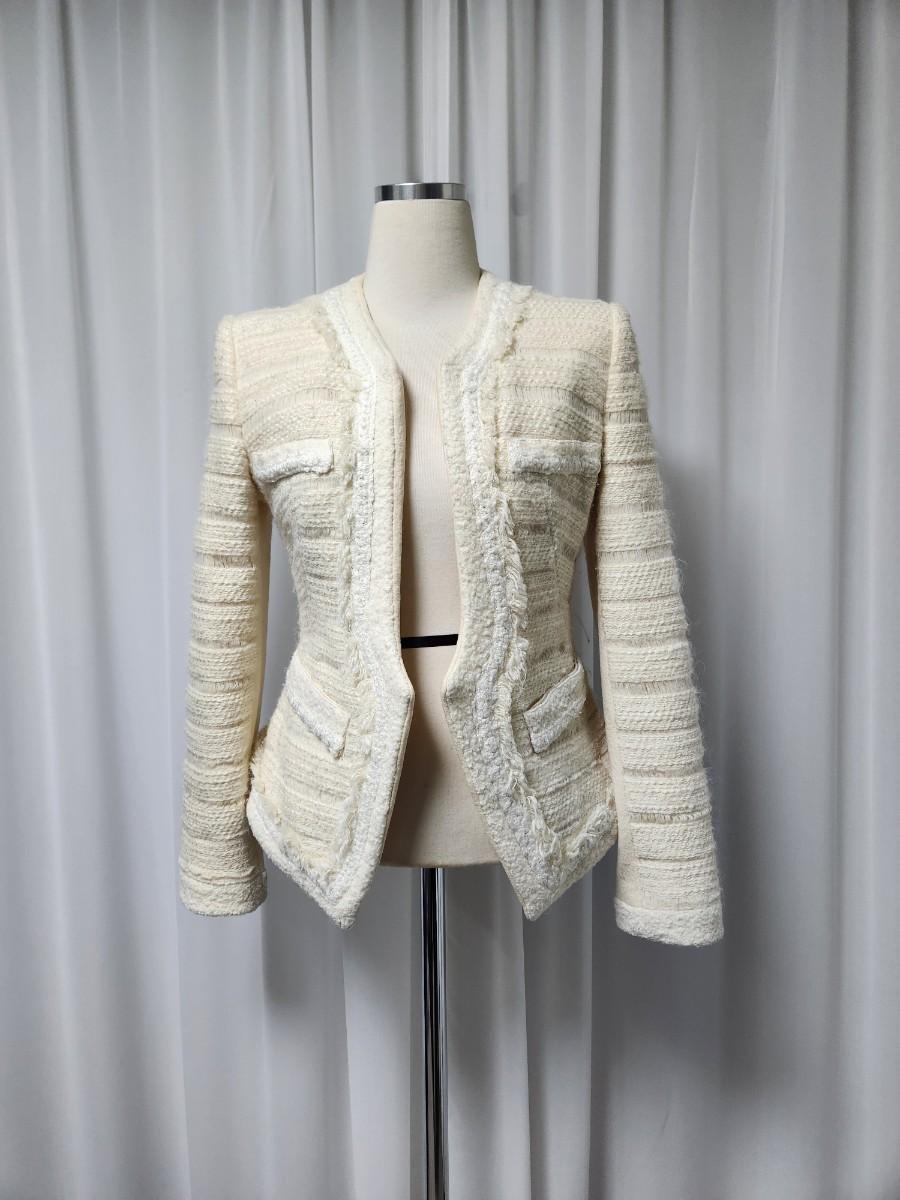 55 미샤 MICHAA 울 알파카 페플럼 트위드 자켓 | 헬로마켓