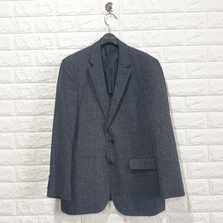 100)TNGT 남성 네이비 멜란지 울혼방 수트 자켓 | 헬로마켓