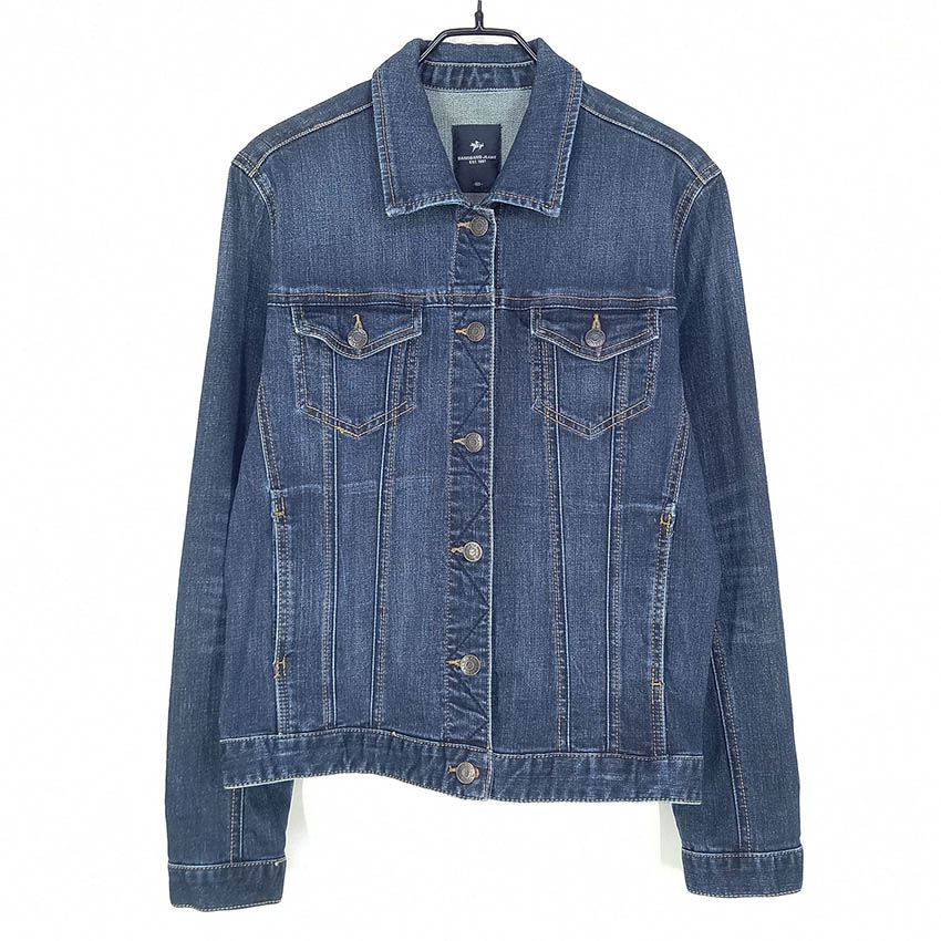 뱅뱅 여 카라넥 버튼 약스판 데님자켓 진청 (HU28... | 헬로마켓