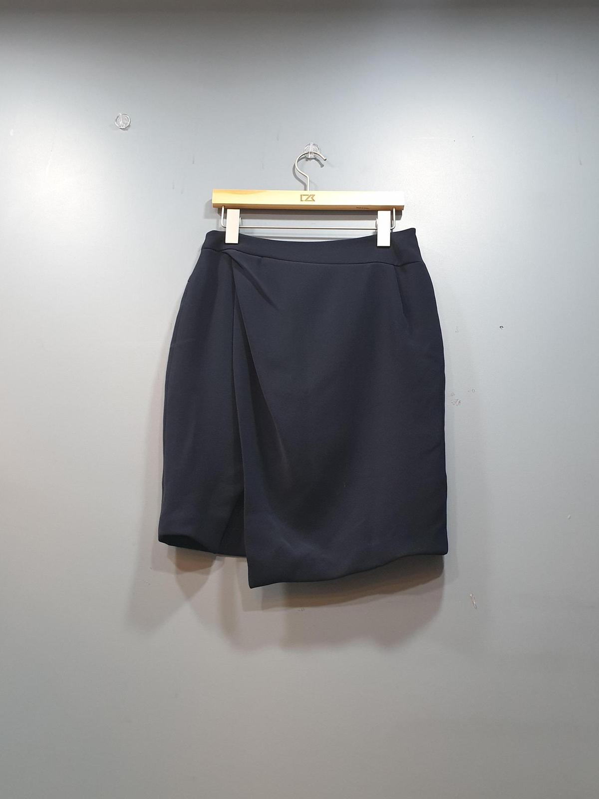 잇미샤 여성미디스커트 h라인치마 네이비 랩스커트 옆트... | 헬로마켓